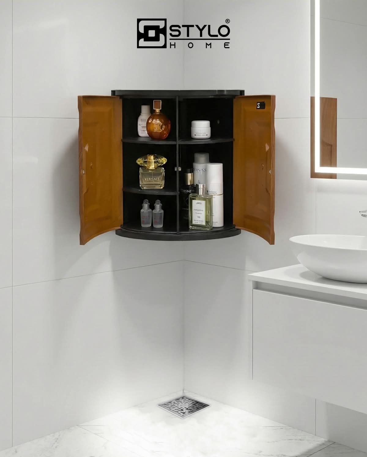 Diamond Corner Cabinet Wooden Series – Stylo Sanitary